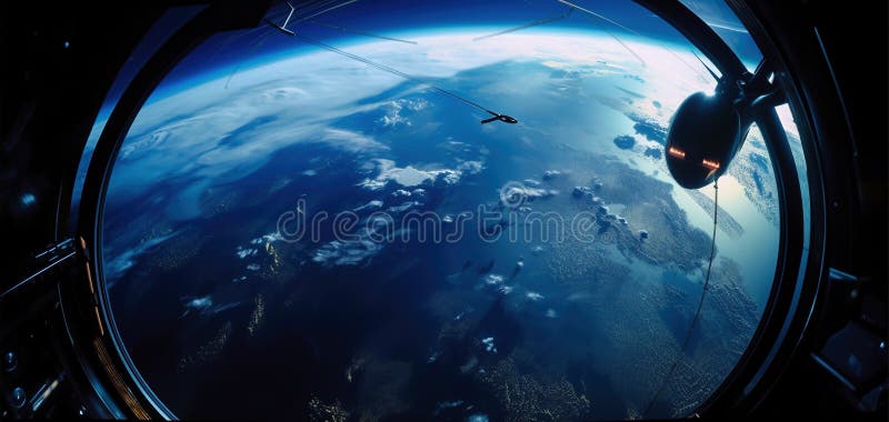 Porthole with a View of Space. Fantastic View into Space from the ...