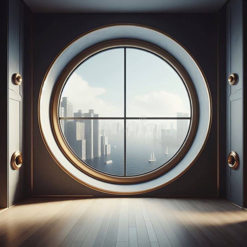 Porthole Windows Circular Windows Reminiscent of Ship Porthole Stock ...