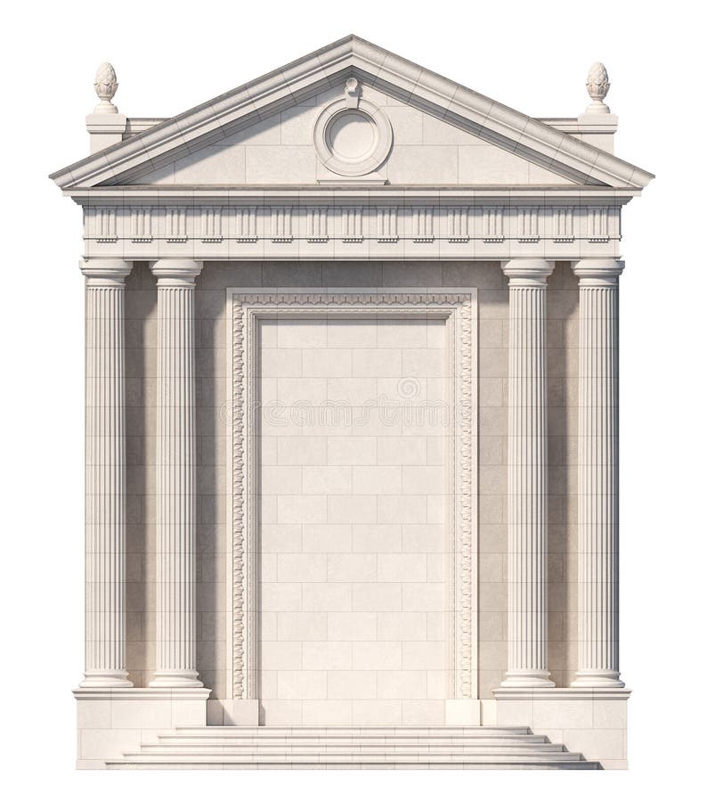 Portico. Architectural Elements of the Classic Building Facade. 3D ...