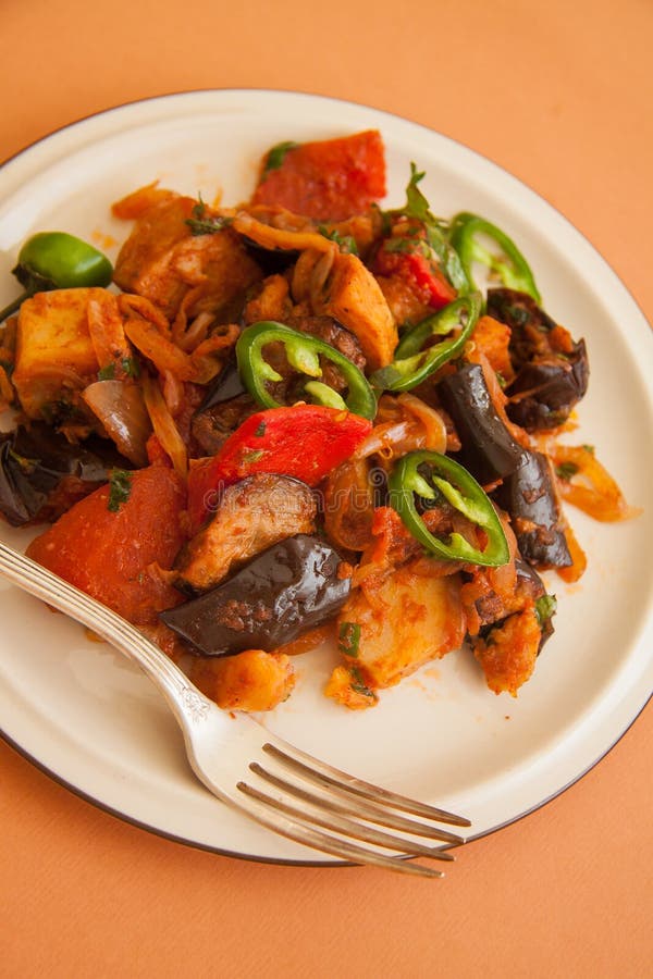 Portion of ajapsandali stock image. Image of resta, rustic - 70449433