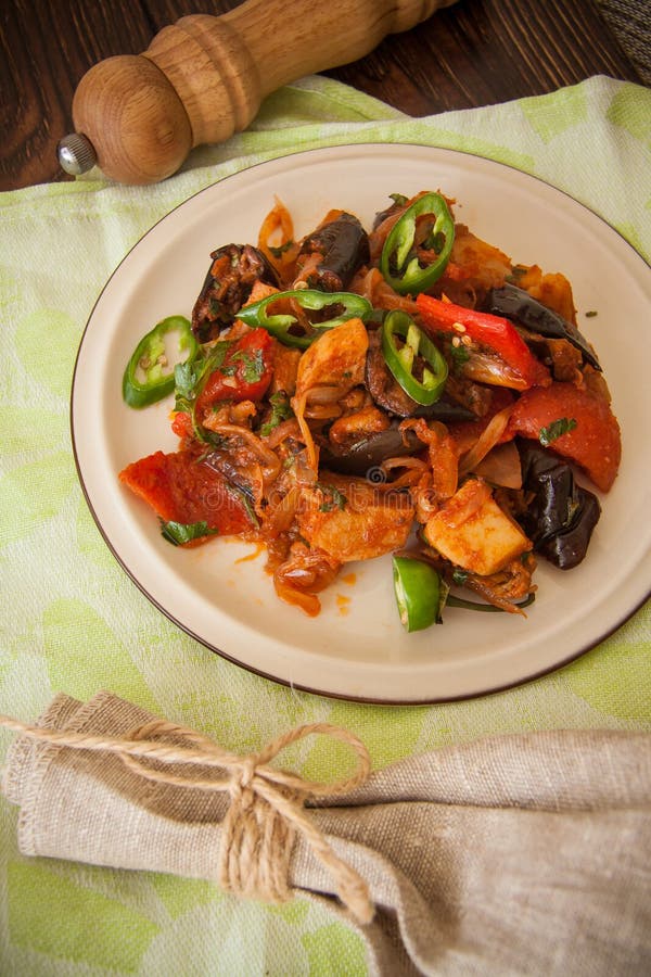 Portion of ajapsandali stock photo. Image of beef, rustic - 70466574