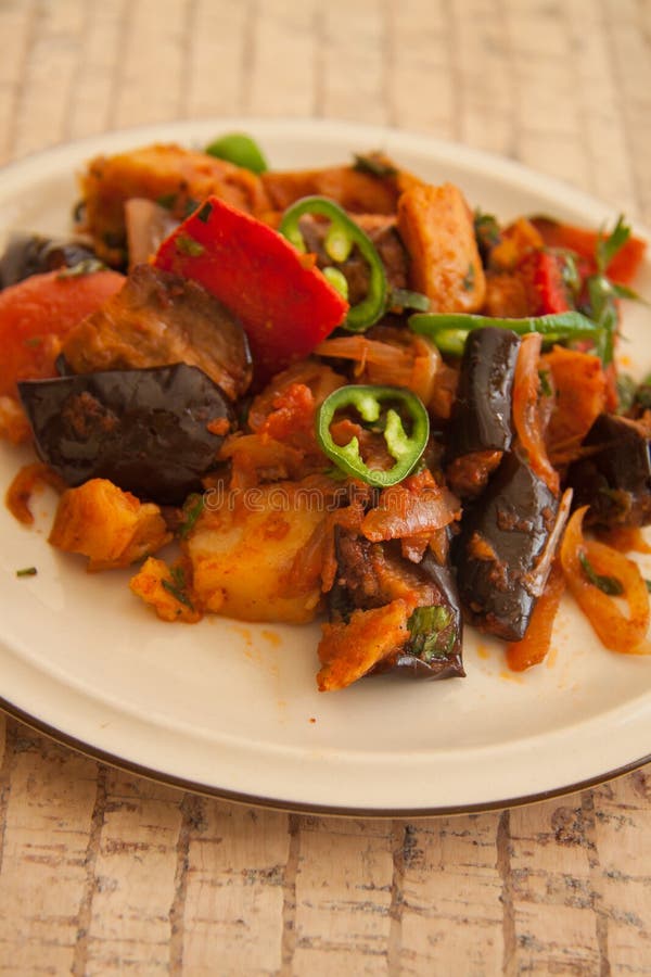 Portion of ajapsandali stock photo. Image of vegetable - 72964022