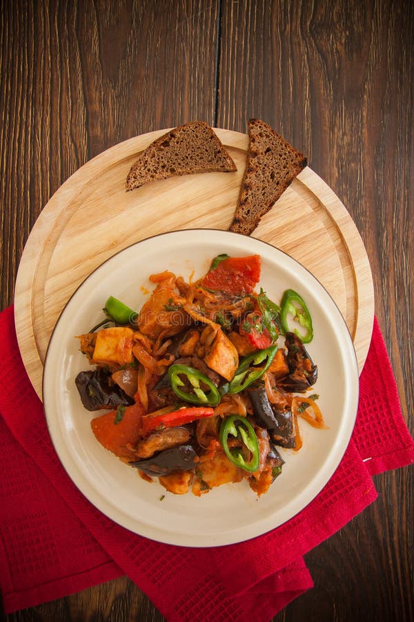 Portion of ajapsandali stock image. Image of vegetable - 74072927