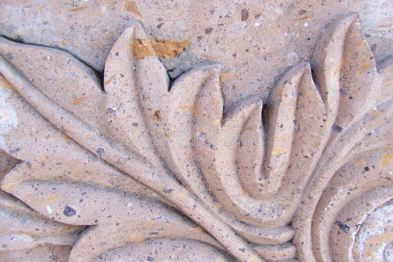 Concrete Raised Relief Botanical Design Stock Photo - Image of design ...