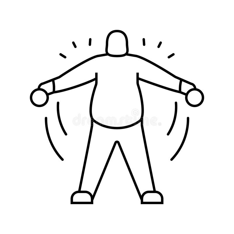 Portion Control Obesity Overweight Line Icon Vector Illustration Stock ...