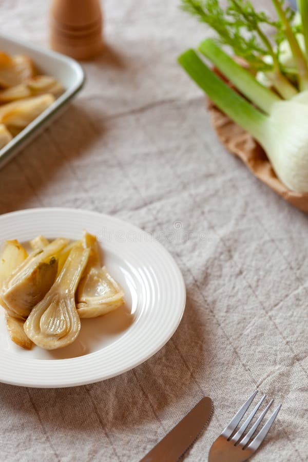 Portion of Cooked Fennel on a Table Stock Photo - Image of harvest ...