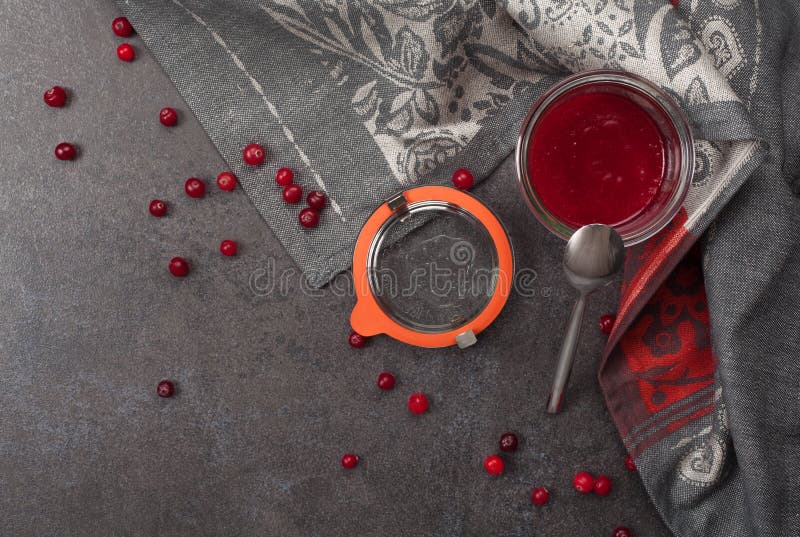 Portion of Cranberry Jam. Top View Stock Image - Image of berry ...