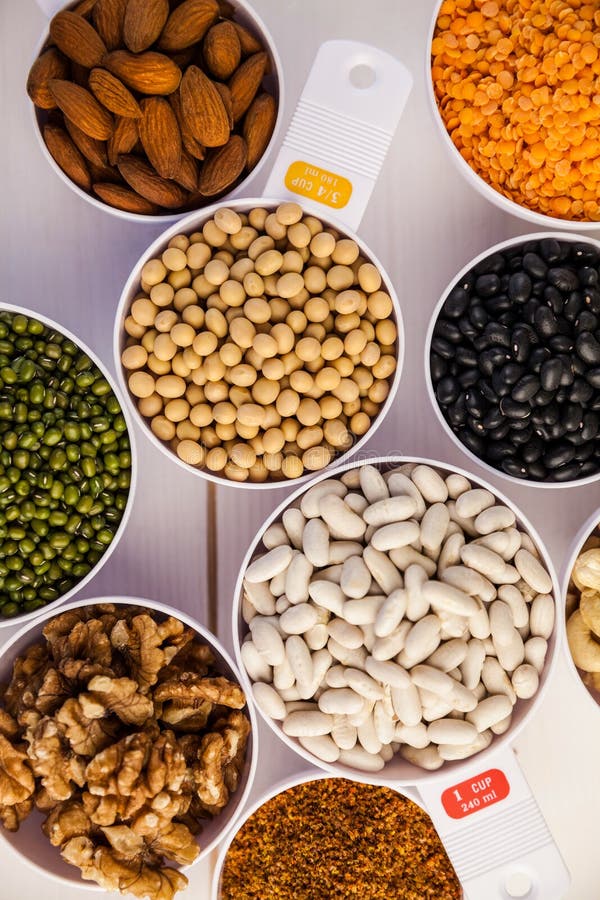 Portion Cups of Healthy Ingredients Stock Image - Image of diet ...