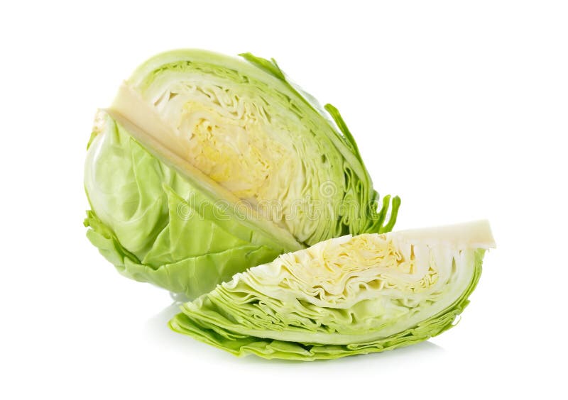 Portion Cut Fresh Cabbage on White Stock Photo - Image of kale ...