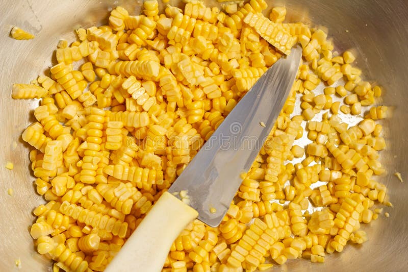 A portion of cut raw corn. stock photo. Image of meal - 280534710