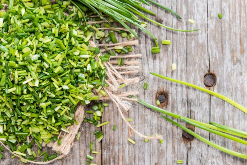 Portion of cutted Chive stock image. Image of herbs, diet - 38632395