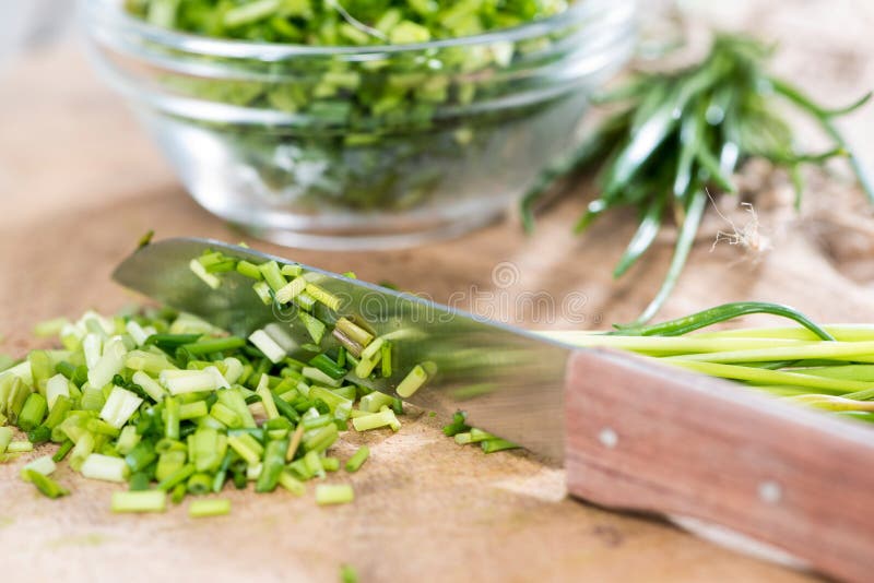 Portion of cutted Chive stock image. Image of herbal - 40173365