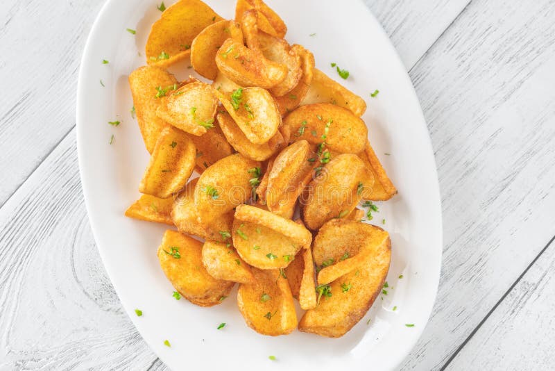 Portion of potato dippers stock image. Image of vegan - 312126353