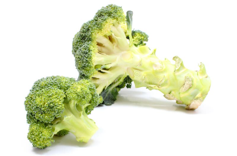 Portion of Fresh Green Broccoli. White Background Stock Image - Image ...