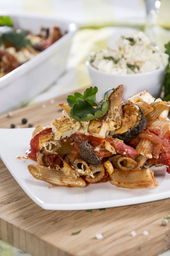 Portion of Fresh Made Pasta Bake Stock Image - Image of garlic, meal ...