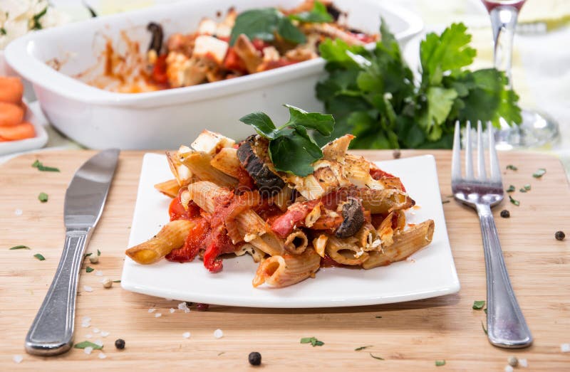 Portion of Fresh Made Pasta Bake Stock Photo - Image of vegetable, meal ...