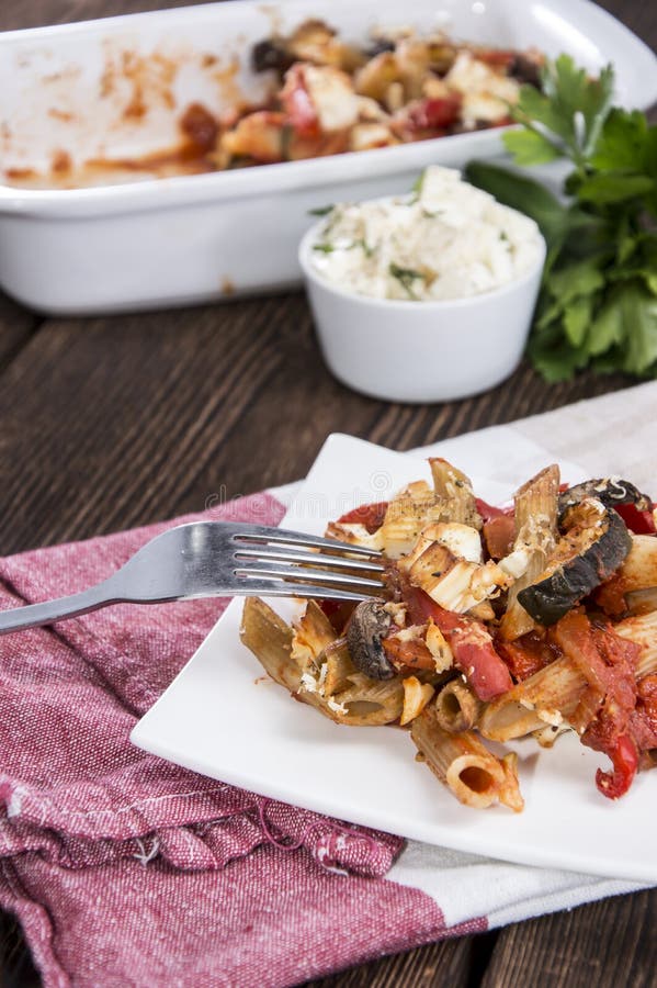 Portion of Fresh Made Pasta Bake Stock Image - Image of vegetables ...