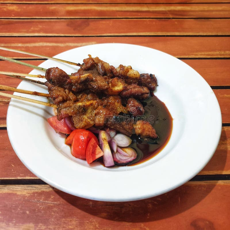A Portion of Goat Satay on a Plate Stock Photo - Image of food, healthy ...