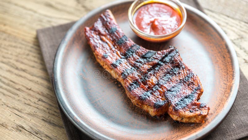 Portion of Grilled Pork Ribs Stock Photo - Image of meat, portion: 64780708