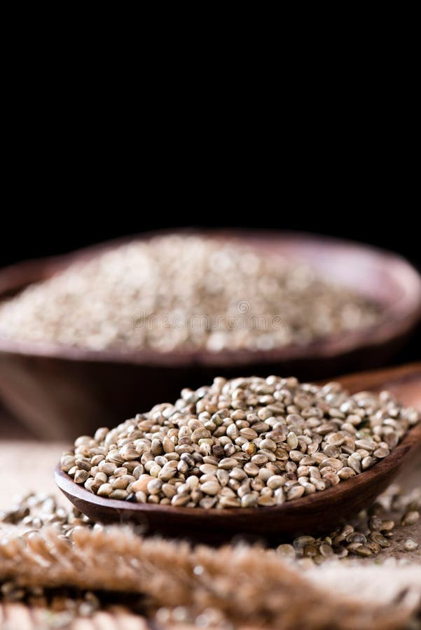 Portion of Hemp Seeds stock image. Image of bowl, drug - 53399679