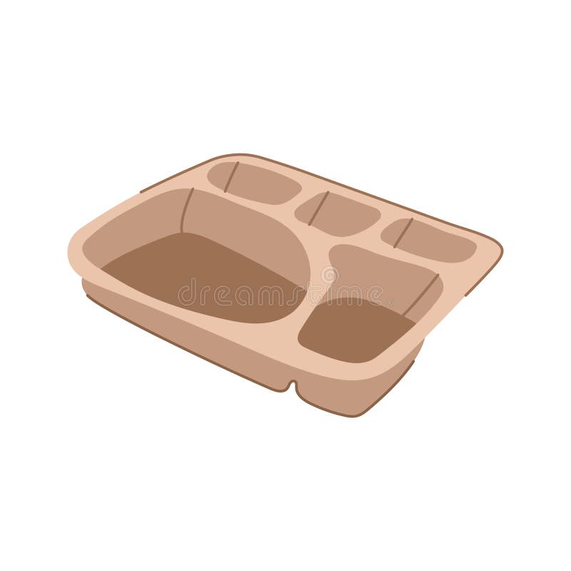 Portion Multi Section Meal Tray Cartoon Vector Illustration Stock ...