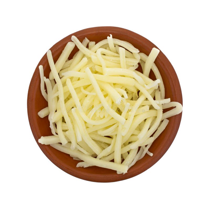 Portion of Natural White Mild Cheddar Cheese in Bowl Stock Image ...