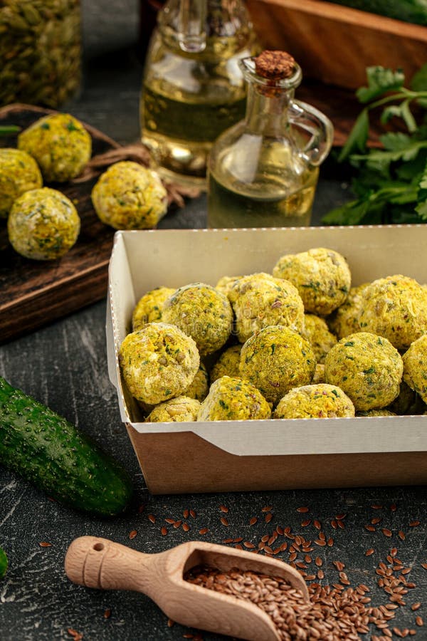 Portion of Packed Falafels in a Box Stock Photo - Image of horizontal ...