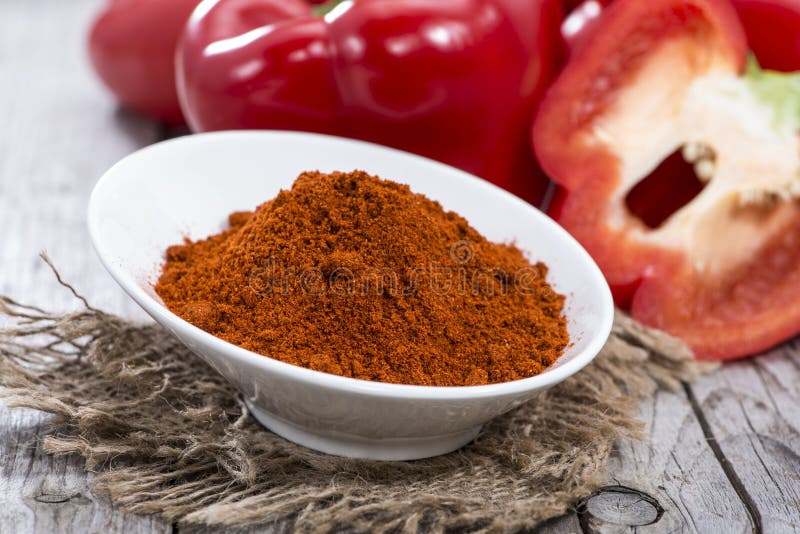 Portion of Paprika Powder stock image. Image of macro - 36383275