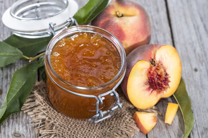 Portion of Peach Jam stock image. Image of freshness - 34090957