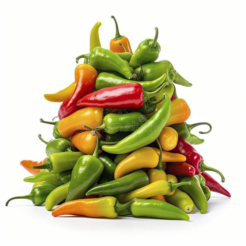 Hot Peppers of Various Colors Stock Photo - Image of seasoning, cook ...