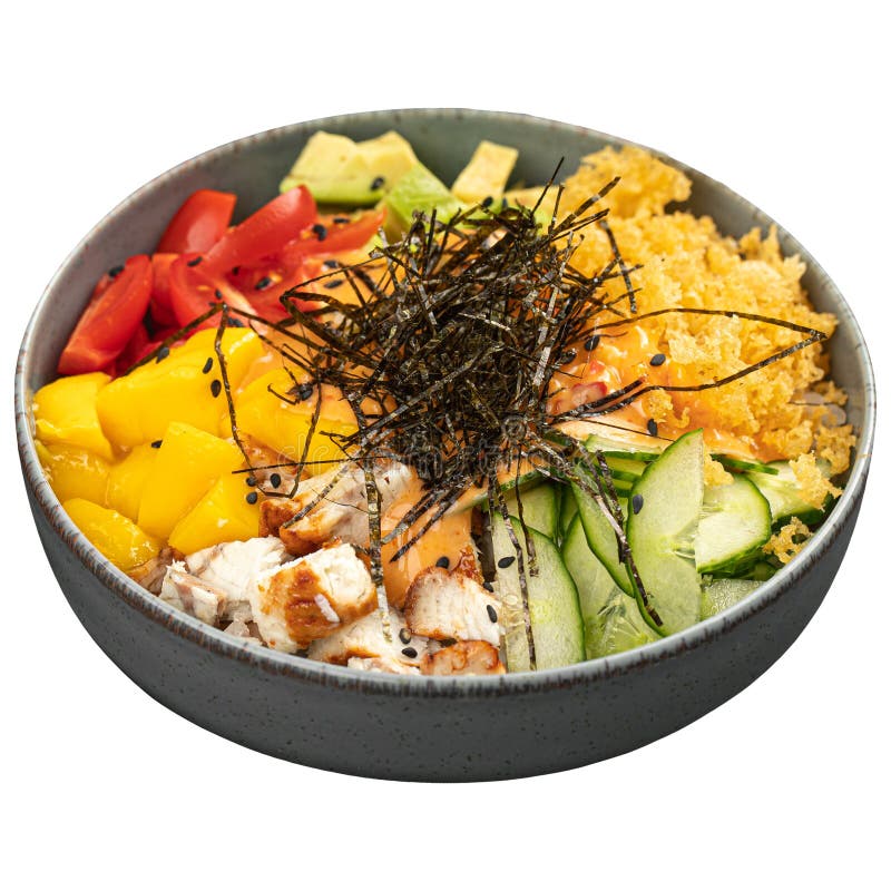 Portion of Poke Bowl with Veggies and Unagi Stock Photo - Image of poke ...