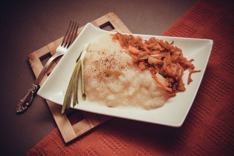 Portion of potato mash stock photo. Image of butter, creamed - 65159374
