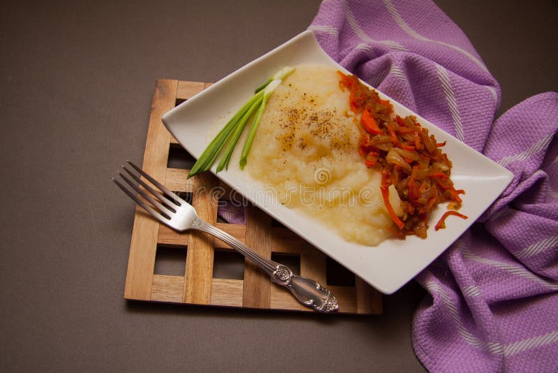 Portion of potato mash stock photo. Image of vegetarian - 65181818