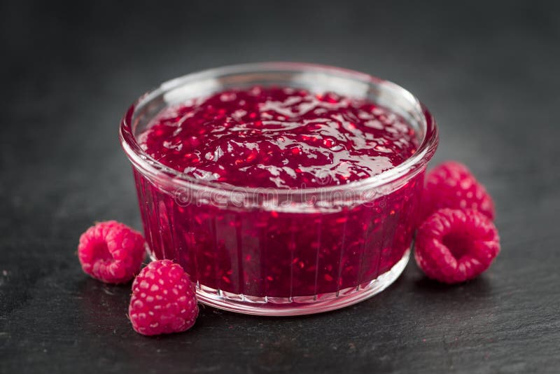 Portion of Raspberry Jam on a Slate Slab Stock Image - Image of harvest ...