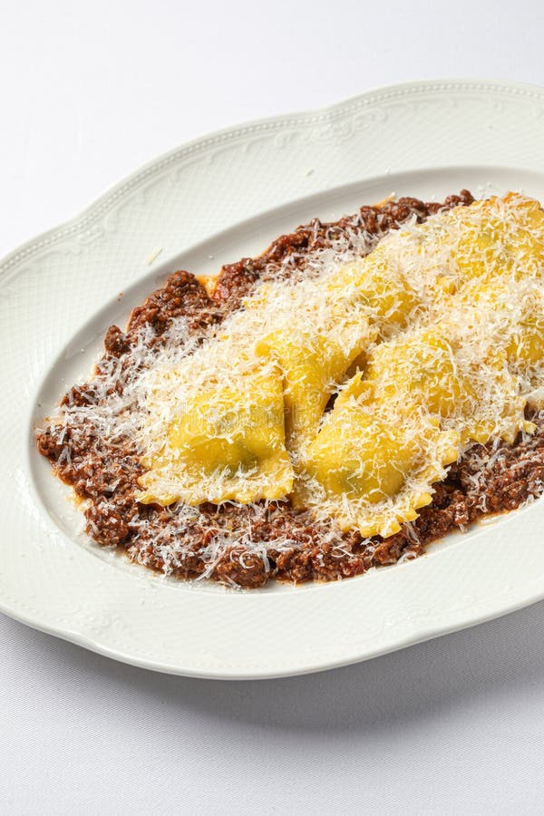 Portion of Ravioli Dumplings with Minced Beef Stock Image - Image of ...