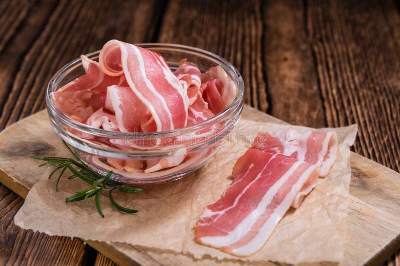 Portion of raw Bacon stock image. Image of sliced, fresh - 68392791