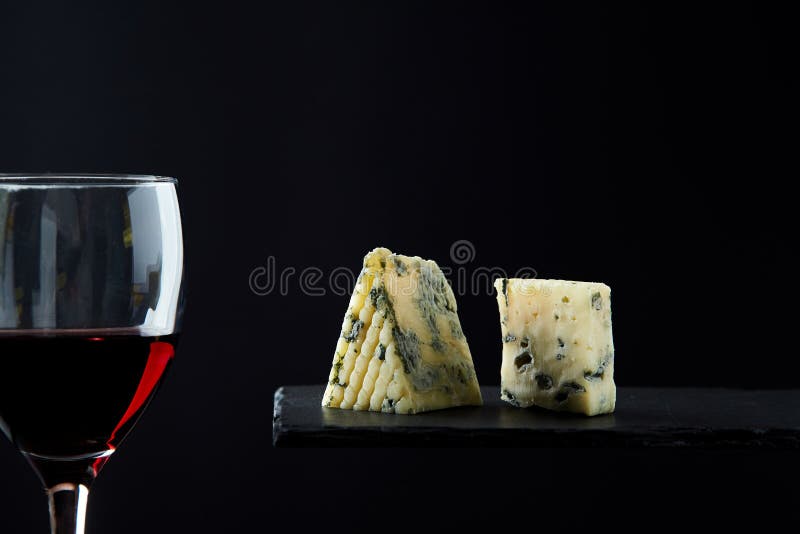 Portion of Red Wine and Small Pieces of Aromatic Blue Cheese Stock ...