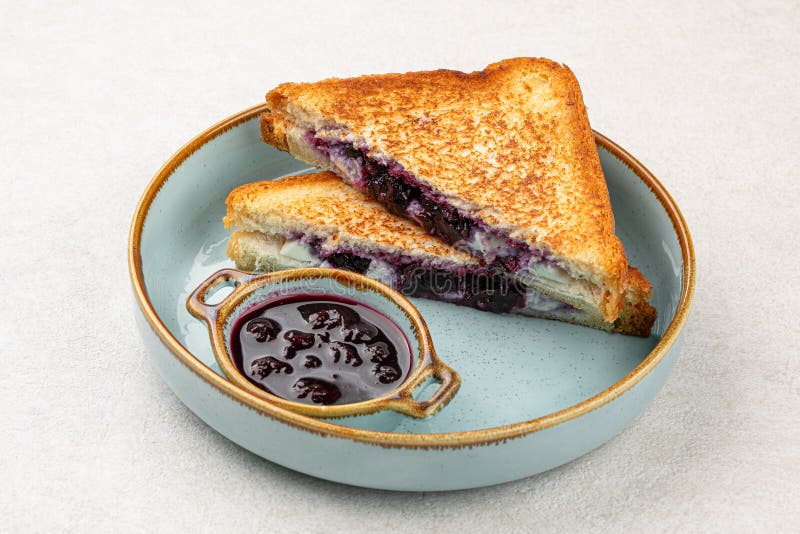 Portion of Sweet Sandwich with Berry Jam Stock Image - Image of toast ...