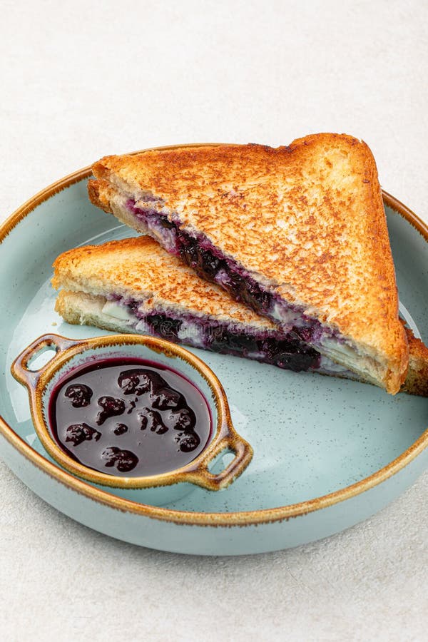 Portion of Sweet Sandwich with Berry Jam Stock Photo - Image of ...