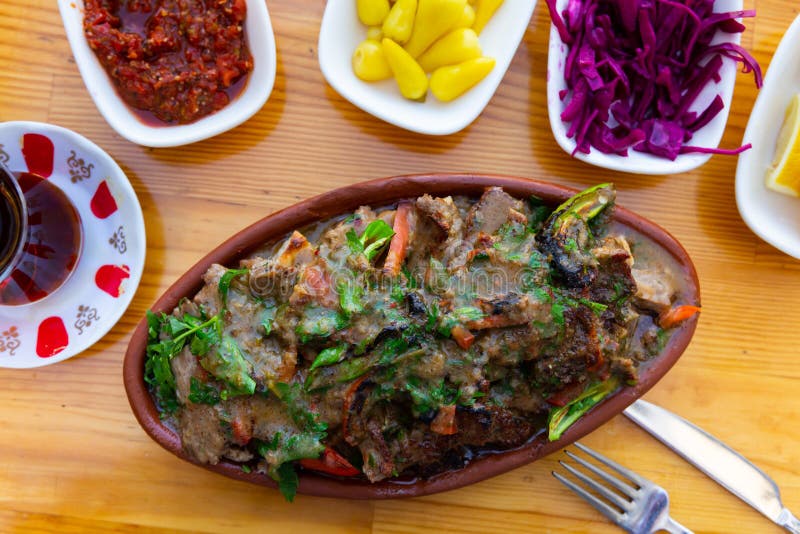 A Traditional Turkish Dish Called Shish Kefte (Isparta Sis Kofte ...