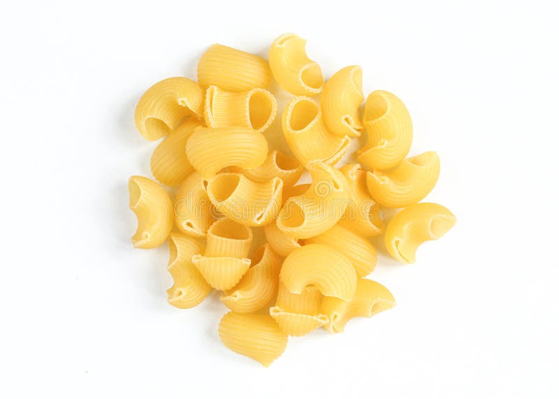 Portion of Uncooked Pasta Snails Isolated on White Background. Dry ...