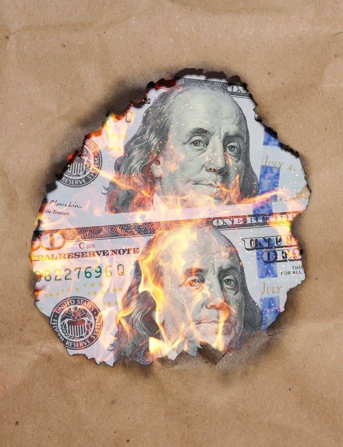 A Portion of a US $100 Bill Featuring Benjamin Franklin, the Bill ...