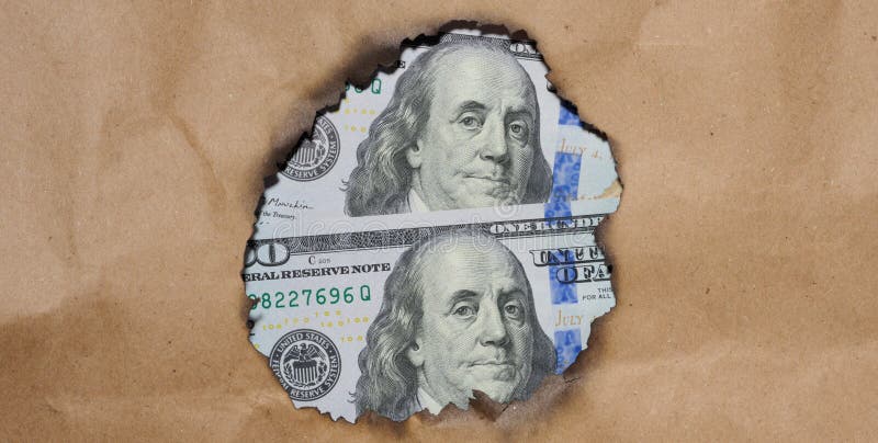 A Portion of a US $100 Bill Featuring Benjamin Franklin, the Bill ...