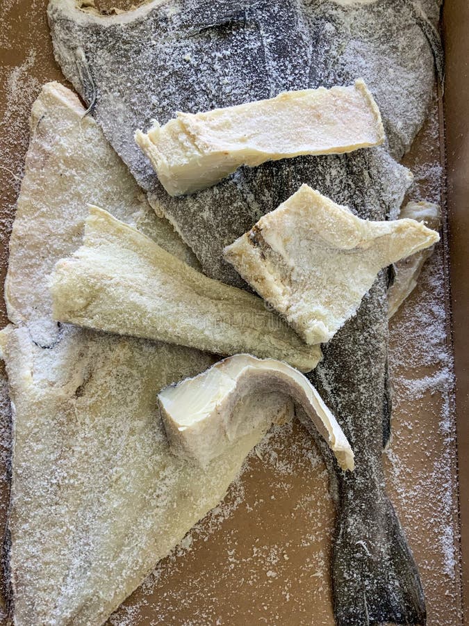 Portions of Dried Cod Fish stock photo. Image of export - 204689008