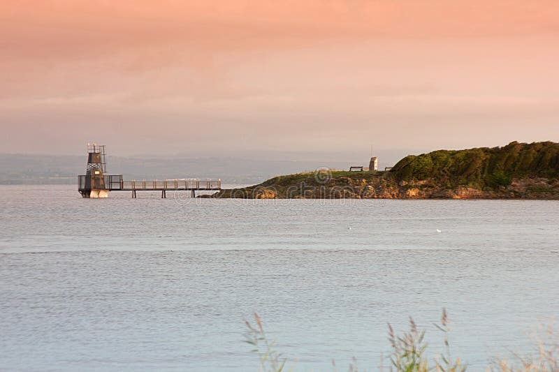 Portishead Point Lighthouse Stock Image - Image of point, battery ...