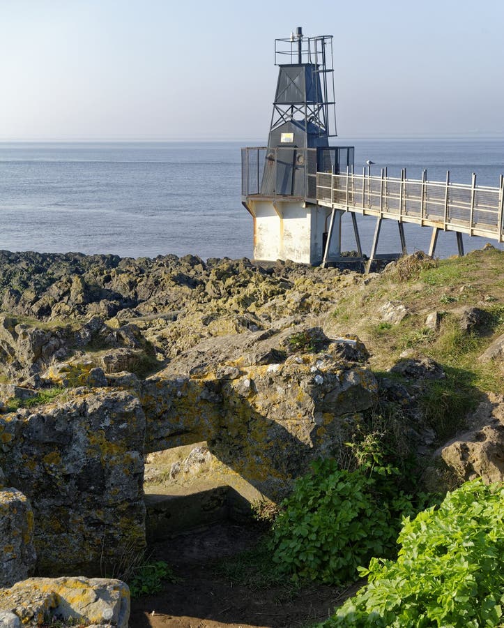 Portishead Point Lighthouse Stock Image - Image of british, water ...