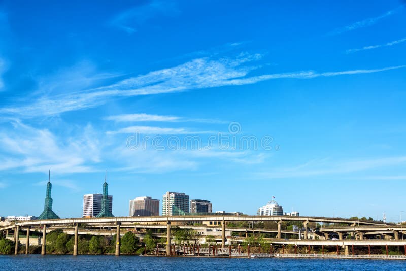 Portland Convention Center View Stock Image - Image of structure ...