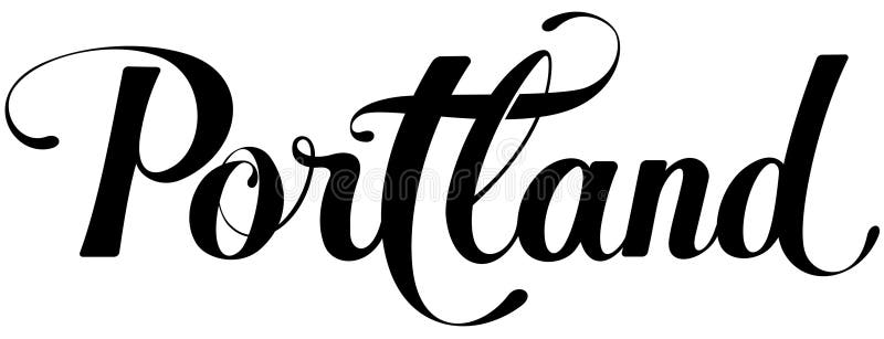 Portland - Custom Calligraphy Text Stock Vector - Illustration of shape ...