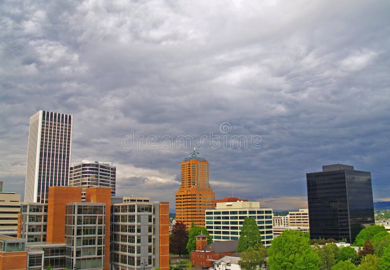 Portland Downtown Waterfront Stock Image - Image of downtown, urban ...