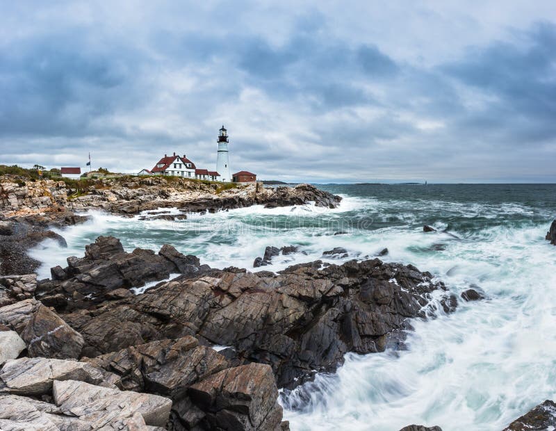 Portland Head Lighthouse Cape Elizabeth Maine Storm Stock Photos - Free ...